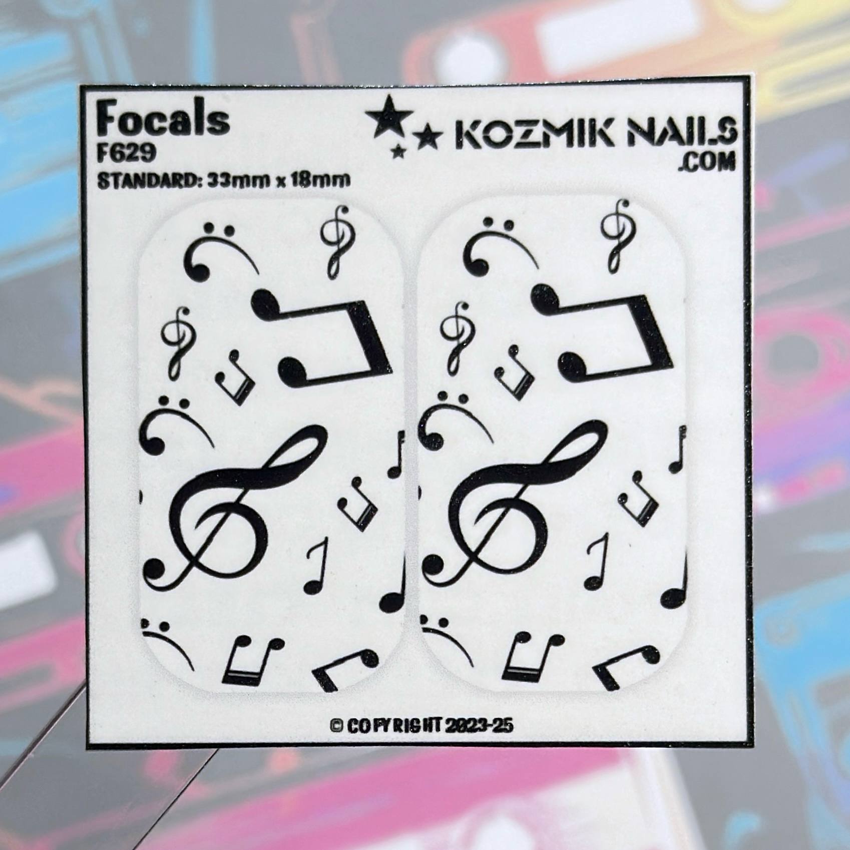 F629 Treble Clef and Friends Music is Life Decal Nail Art Waterslide ...