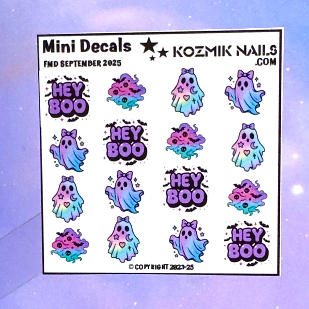 FMD September 2025 Pastel Ghosts Nail Waterslide Decals – Kozmik Nails