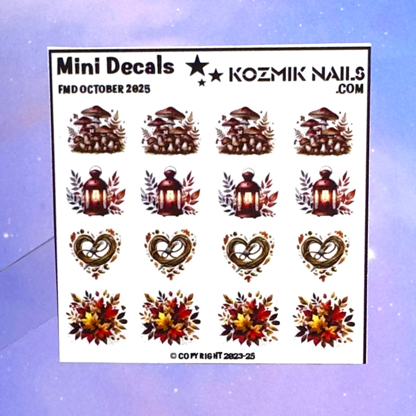 FMD October 2025 Rustic Fall Nail Waterslide Decals – Kozmik Nails