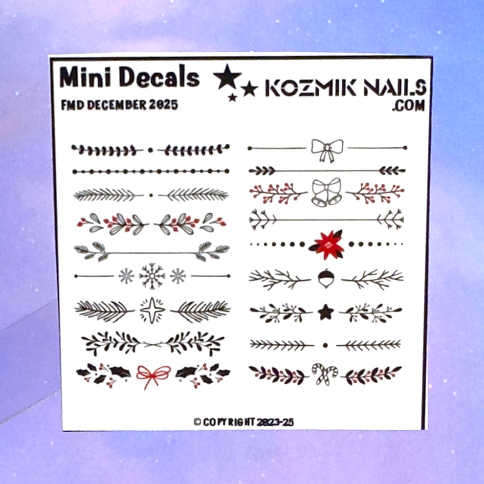 FMD December 2025 Winter Borders & Dividers Nail Waterslide Decals ...